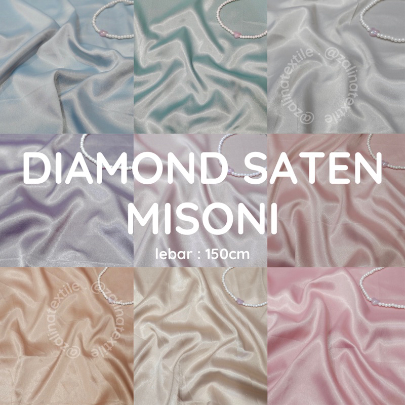 Jual ½ METER BAHAN KAIN DIAMOND SATEN | DIAMOND CRYSTAL SILK MISONI ...