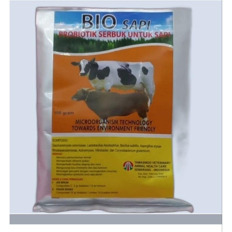 Jual BIO SAPI 100 GR PROBIOTIK ALAMI UNTUK SAPI DAN TERNAK TAMASINDO ...