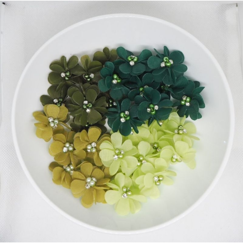 Jual bunga 3D organza permata cangkang | D 3,3 cm | Shopee Indonesia