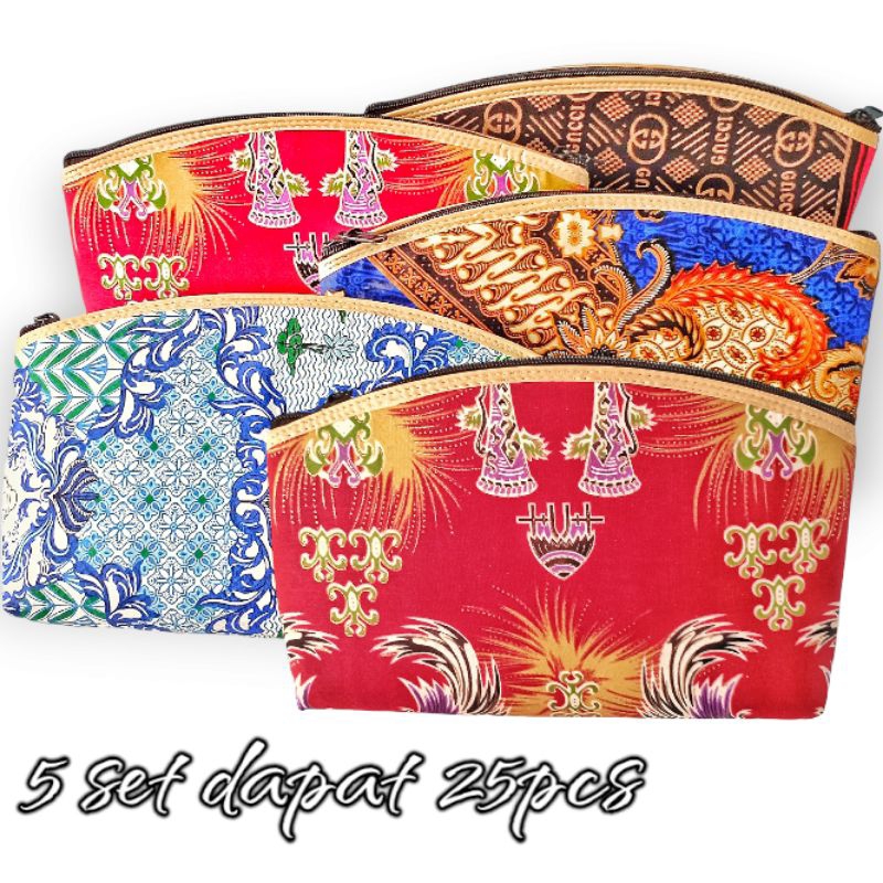 Jual 5Set (25pcs) Oleh-oleh Souvenir Dompet Batik Isi 25pcs Dompet Pouch Batik Murah Kualitas ...