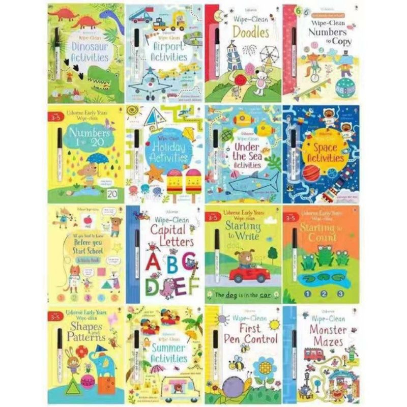 Jual Book activities wipe and clean (free spidol wipe clean) travelling ...