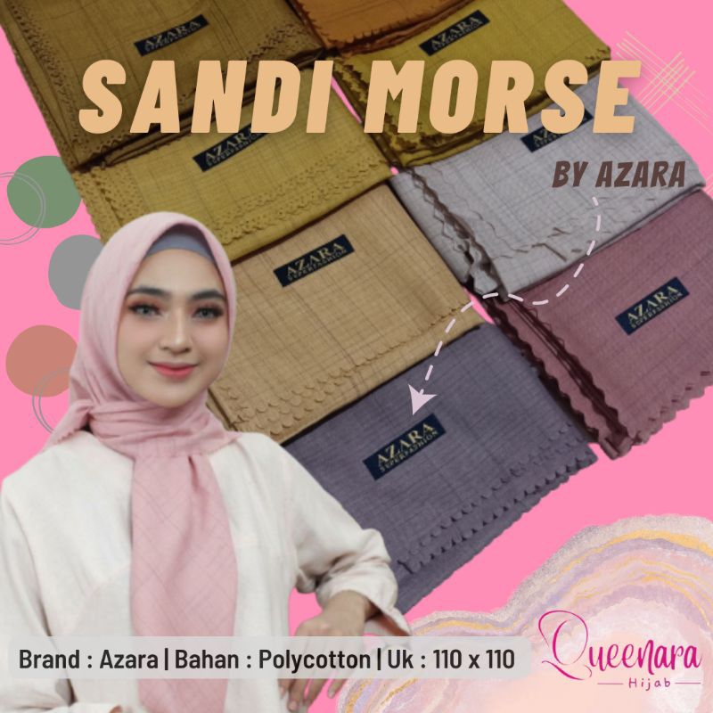 Jual (Harga Grosir)Azara Voal Waffle Sandi Morse / Sandi Vogue Jilbab Segiempat | Shopee Indonesia
