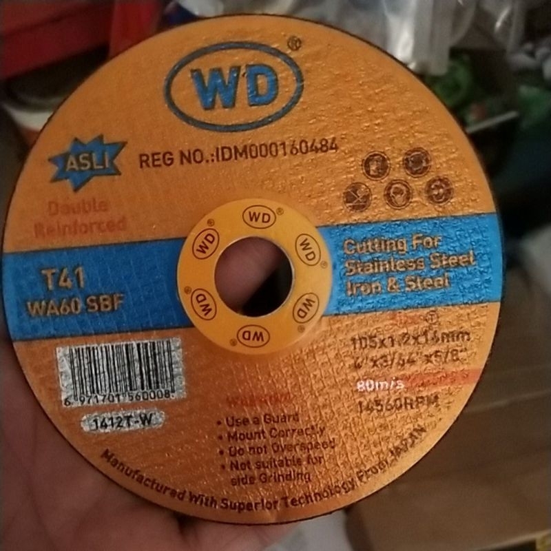 Jual mata gerinda resibon potong besi WD cutting wheel T41 WA60 SBF ...