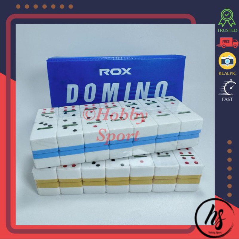 Jual Domino Batu Akrilik Tebal ROX + Tas Gaple Set Balok Warna Dam ...
