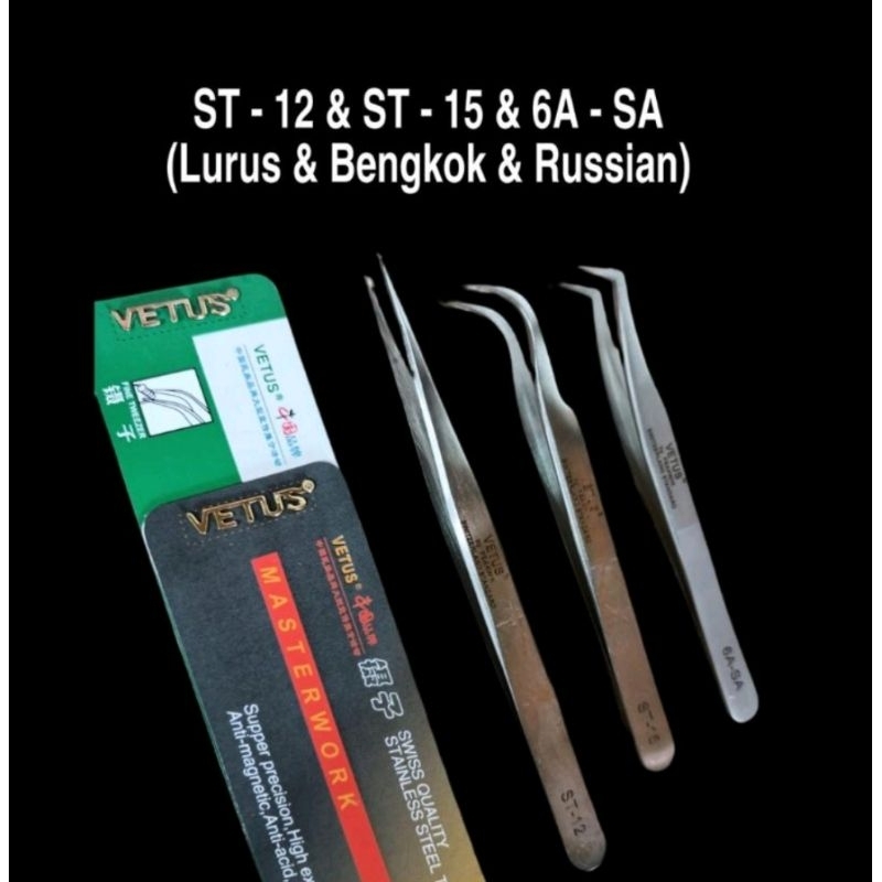 Jual PINSET / TWEEZER VETUS ORIGINAL for EYELASH EXTENSION, SAMBUNG ...