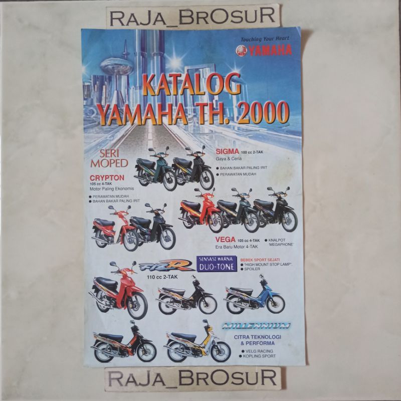 Jual Poster brosur katalog flyer jadul lawas Yamaha 2001 berisi motor Yamaha Crypton/Sigma/F1ZR ...