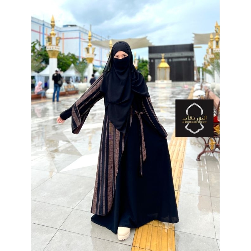 Jual TERBARU ABAYA KHALIFA gamis hitam abaya HIKMAT ori alnoor niqob ...