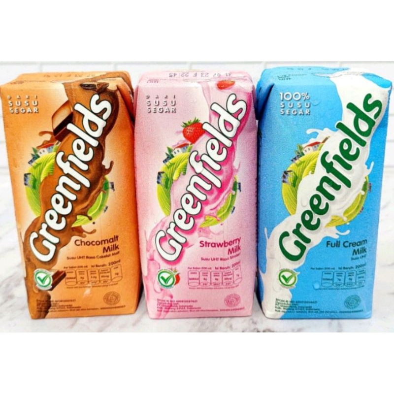 Jual Greenfields Full Cream Milk Susu UHT 250ML Varian Rasa | Shopee Indonesia