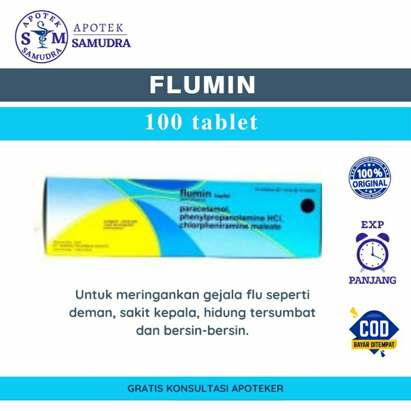 Jual FLUMIN KAPLET - ISI 100 KAPLET - obat penurun demam obat meredakan ...