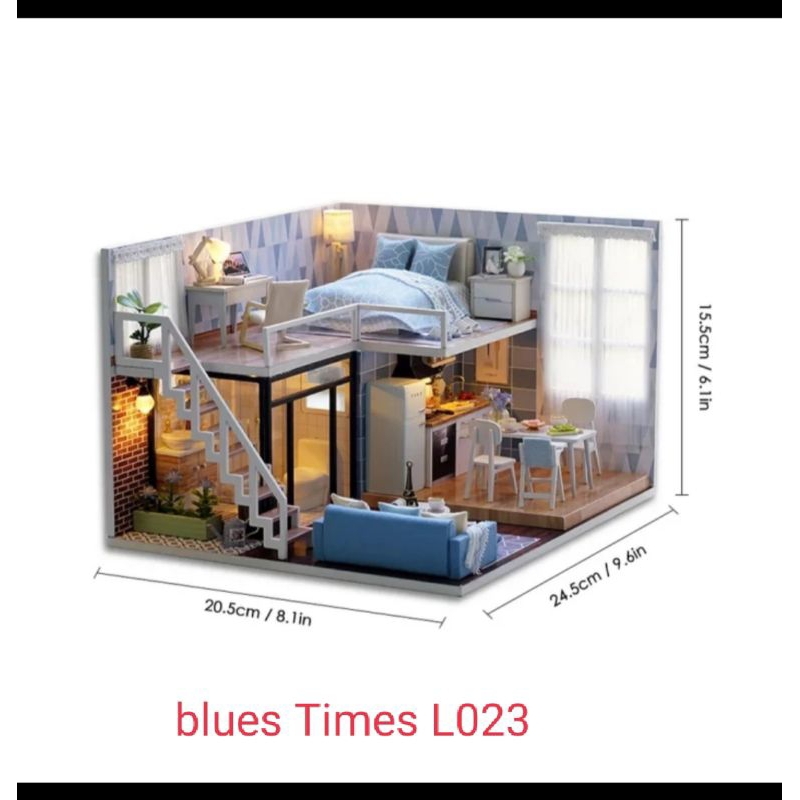 Jual miniatur rumah boneka 3D DIY 1:24 with cover mainan rakitan cute ...