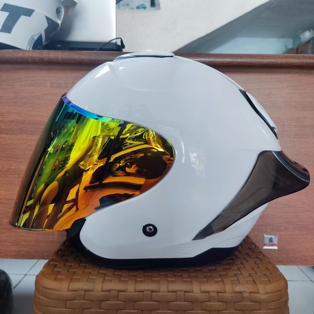 Jual HELM KYT KYOTO SOLID WHITE HALF FACE PAKET GANTENG | Shopee Indonesia