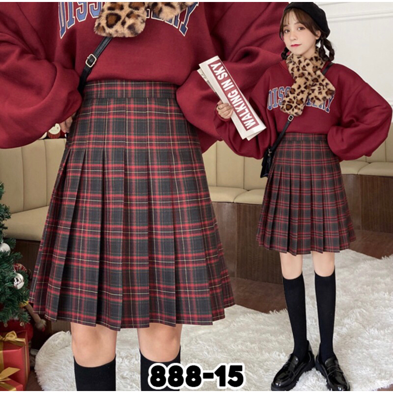 Jual Rok Kotak-Kotak Wanita Korean Style / Rok Kotak-Kotak Korean ...