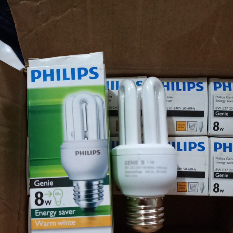 Jual lampu philips essential genie 8W E27 cahaya kuning | Shopee Indonesia