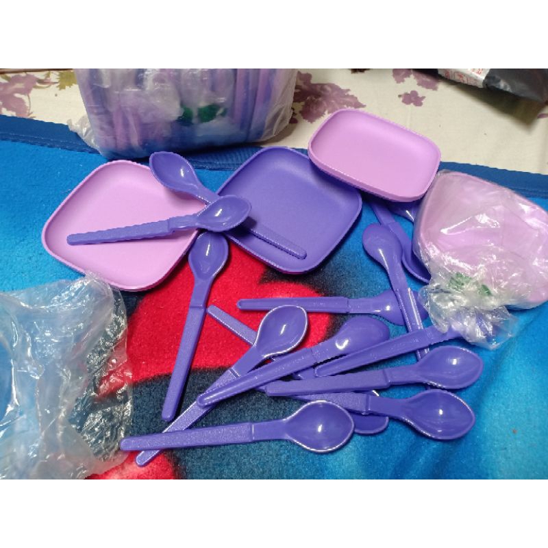 Jual MINI STACKING PLATE TUPPERWARE UK.10CMx10CM FREE SENDOK+MELON ...