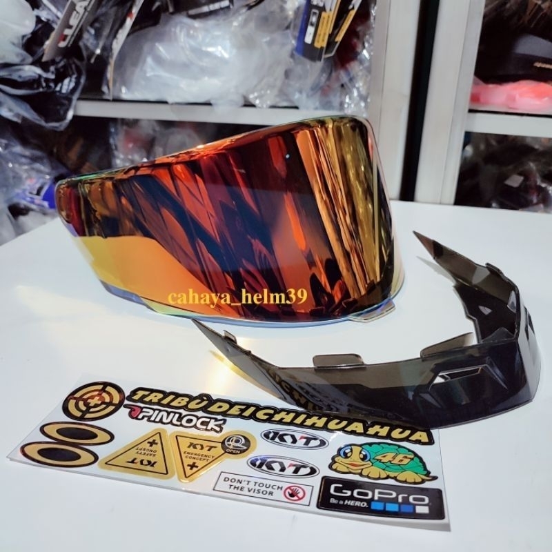 Jual KACA FLAT VISOR KYT TT COURSE IRIDIUM RED GOLD/VISOR HELM TTC ...