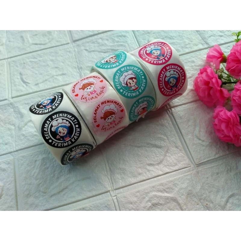 Jual [ ISI 500 PCS ] STIKER SELAMAT MENIKMATI, THANK YOU TERIMAKASIH ...