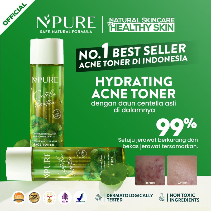 Jual BPOM NPURE Face Toner Centella Asiatica (Cica Series) Travel Size ...