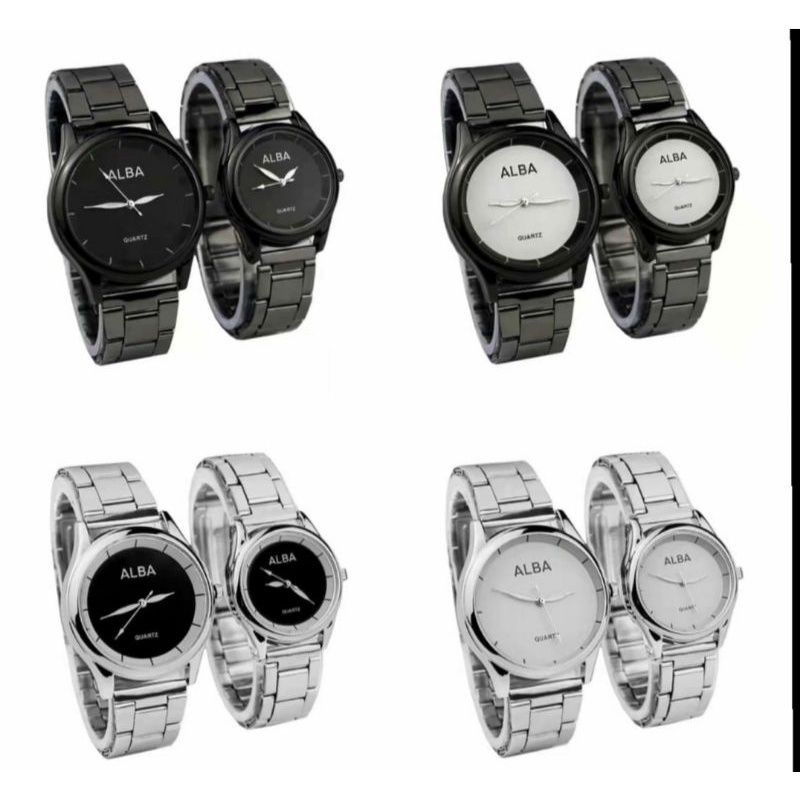 Jual (Terima Cod)Jam Tangan Couple Alba Strap Rantai/Stell(Dikirim Jakarta) | Shopee Indonesia