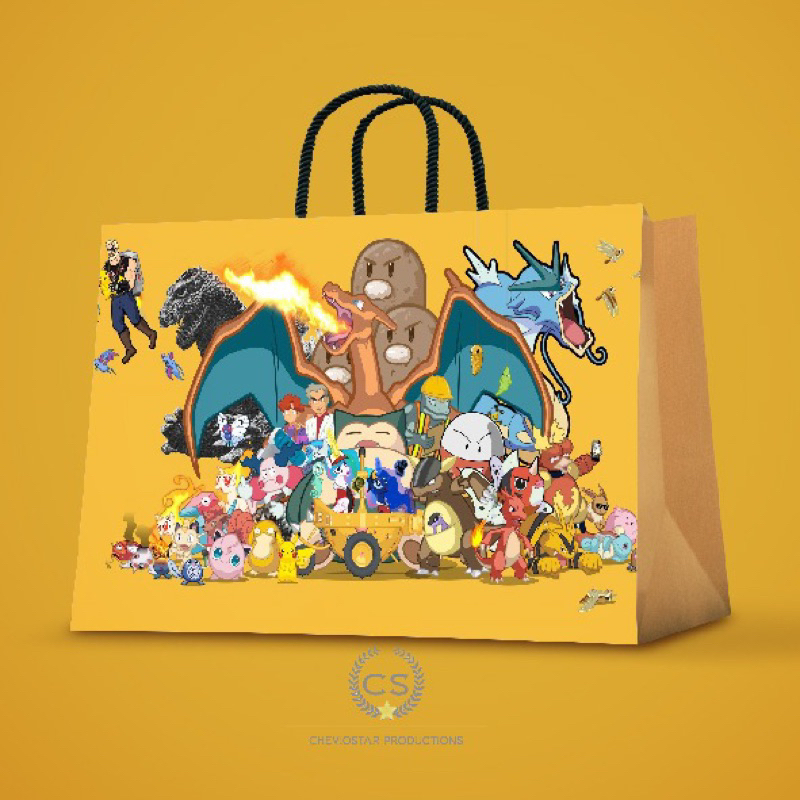 Jual Paper Bag Custom Pokemon Pikachu Goodie Bag Tas Kado Tas Kertas ...