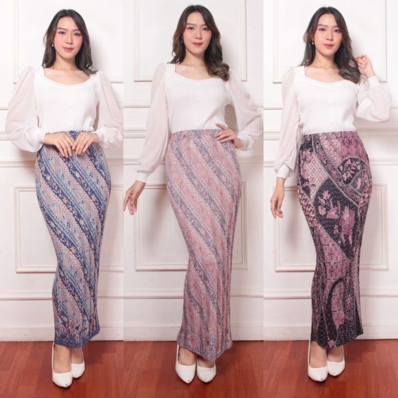 Jual Rok Plisket Batik Modern 50 Motif Terbaru / Bawahan Batik / Rok ...
