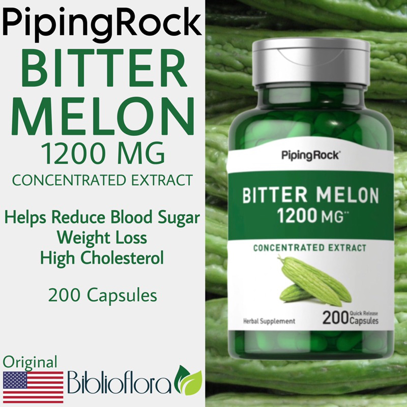 Jual Piping Rock Bitter Melon 1200 mg 200 Capsules Pare Kolestrol ...