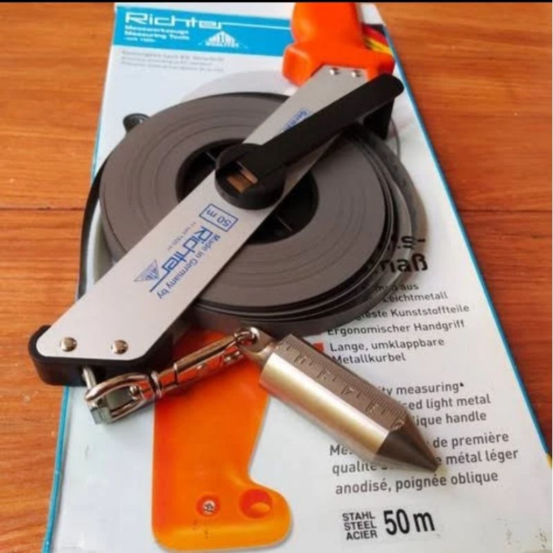 Jual Richter 50M sounding tape meteran minyak stainlees steel bandul ...