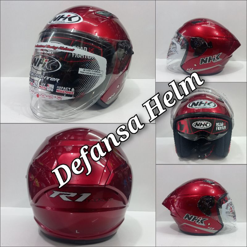 Jual HELM HALF FACE NHK R1 MAX SOLID DOUBLE VISOR & NHK R1 ELITE SINGLE ...