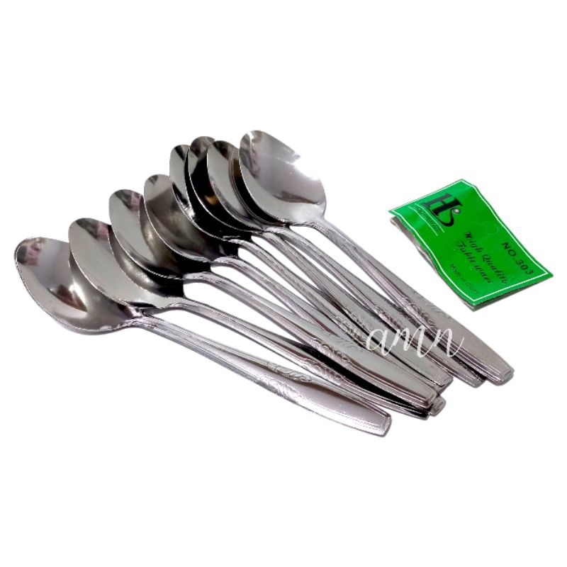 Jual Sendok Makan Stainlees Steel Sendok Makan HS 12pcs | Shopee Indonesia