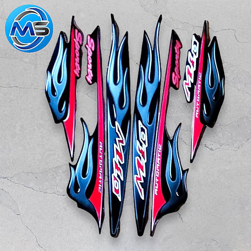 Jual Stiker Striping Motor Mio Sporty Api 2006 Hitam Sticker Lis Body ...