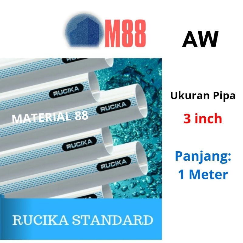 Jual Pipa RUCIKA STD 1 Meter - 3 inch AW - Rucika Standard Putih Biru ...