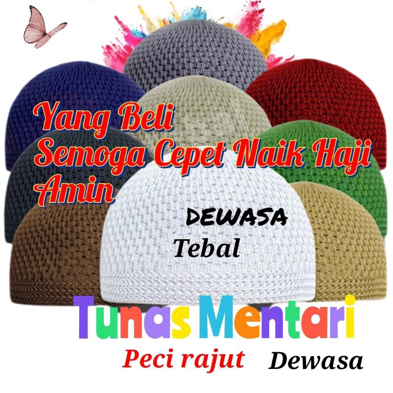 Jual Peci Rajut 20 pcs Tebal Dewasa Pake Benang 9 lembar ( kodian isi ...
