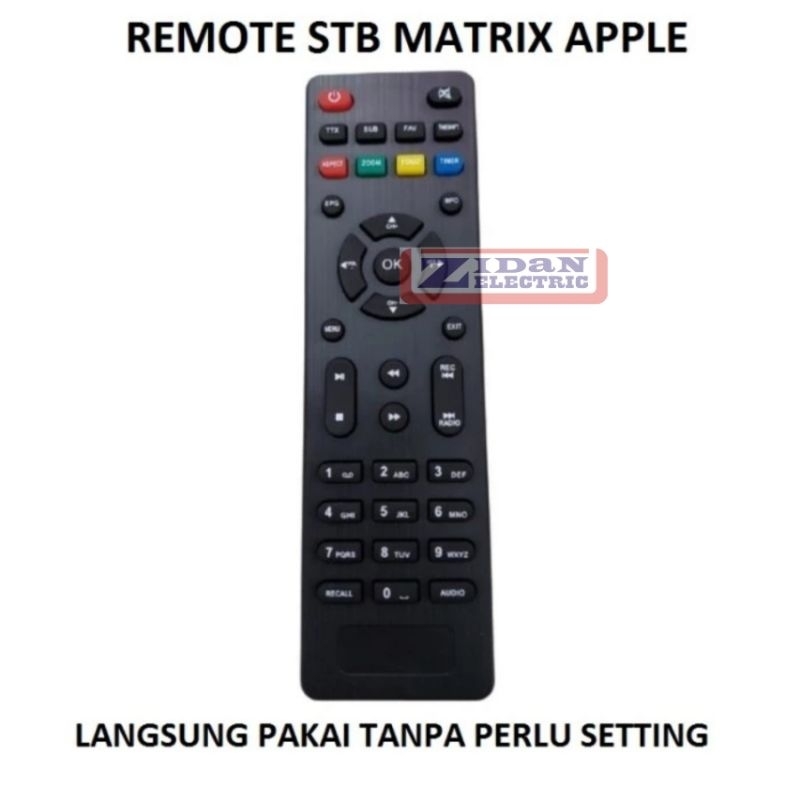Jual Remote Set Top Box Matrix Apple HD Merah / Remot STB DVB T2 Matrix ...