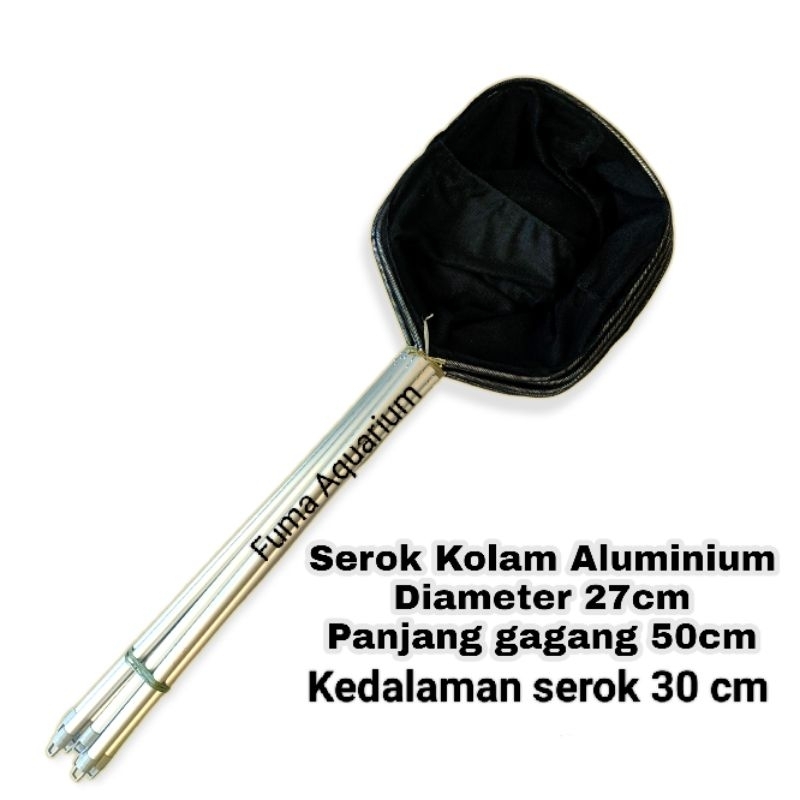 Jual Serokan Seser Jaring Ikan kolam 27cm hitam, serok ikan besar ...