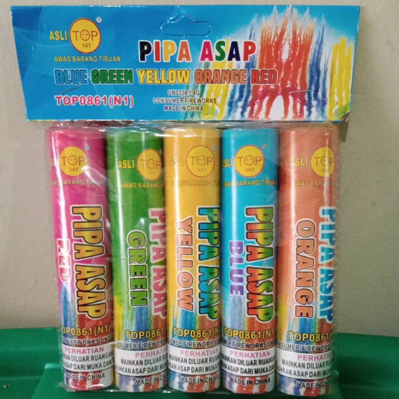 Jual 60s Smoke bomb/pipa asap warna warni 60 detik 1 pack isi 5 pcs ...