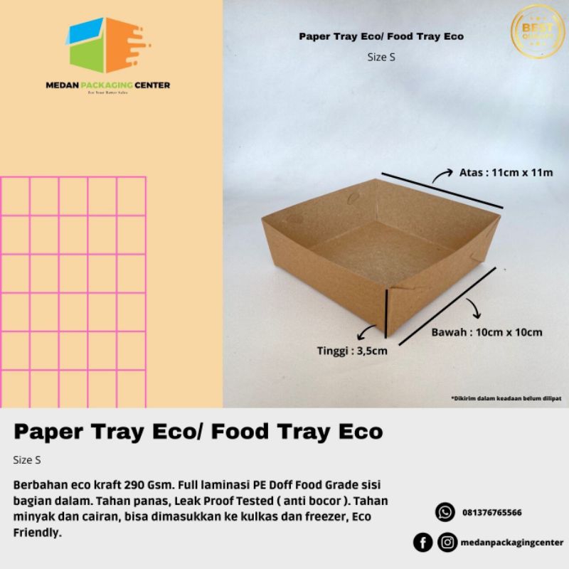 Jual Paper Tray / food tray / piring kertas ukuran S | Shopee Indonesia