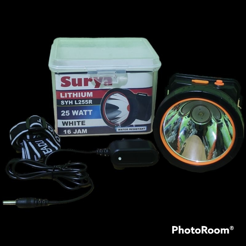 Jual Senter Kepala Cas Surya SYH L255R 25W || Premium Lithium || Cahaya Putih || New Super ...