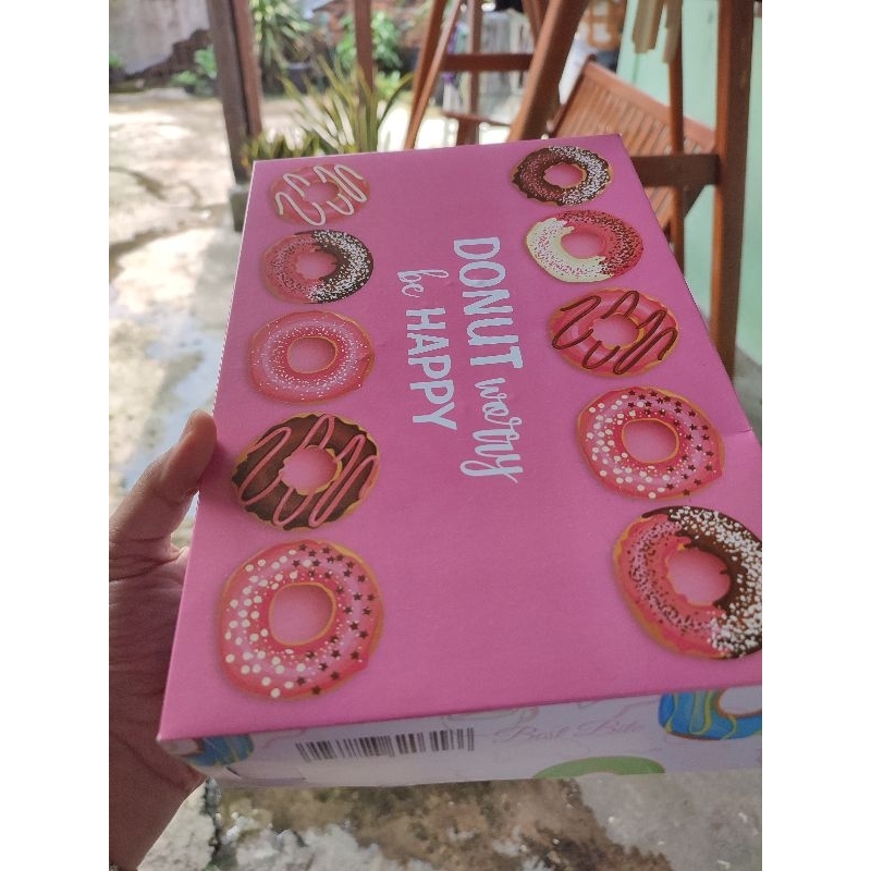 Jual dus donat 6/12 donat / isi 15 pax box donat / ukuran 27x18.5x5.5 ...
