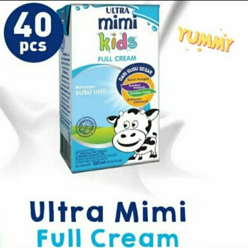 Jual [per Carton] ultra mimi susu full cream 125 ml | 1 dus isi 40 pcs ...