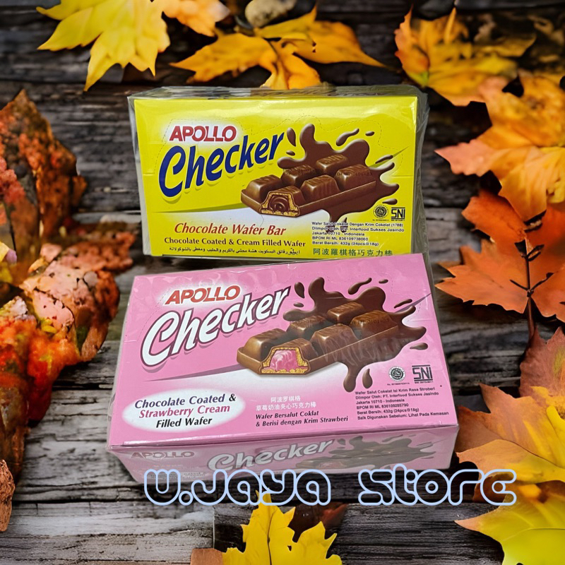 Jual Apollo Checker/ Chocolate Wafer Bar/ Biskuit Berlapis Coklat dan ...