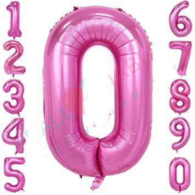 Jual Balon Angka Jumbo Pink 80cm | Shopee Indonesia