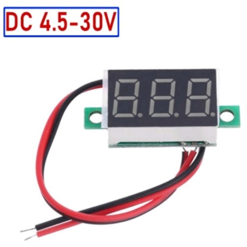 Jual Voltmeter DC Mini 4.5V-30V digital Volt meter 0.36inch 2 kabel ...