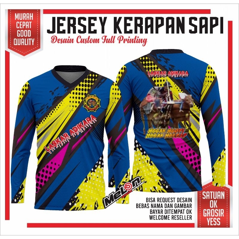 Jual JERSEY KERAPAN SAPI FULL PRINTING CUSTOM DESAIN | Shopee Indonesia