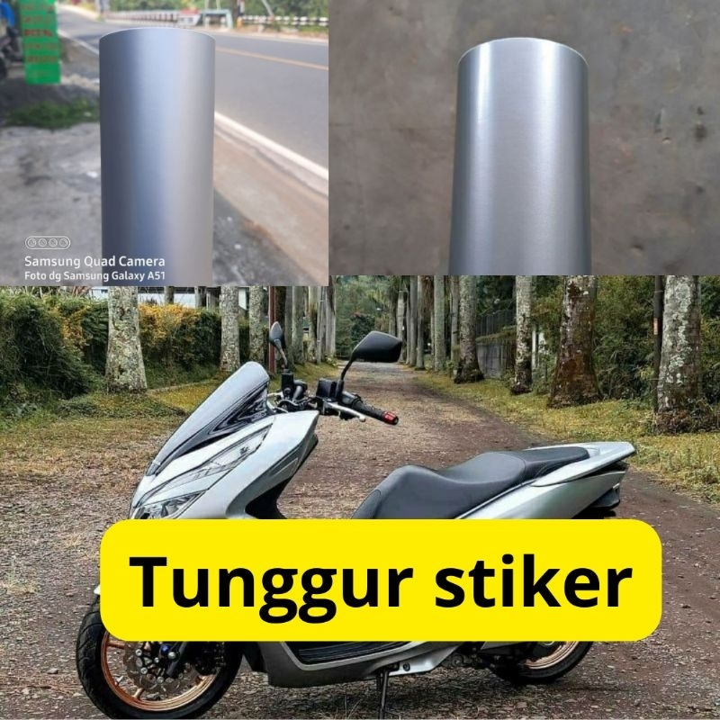 Jual skotlet stiker abu- abu doff / glossy silver doff dan silver ...