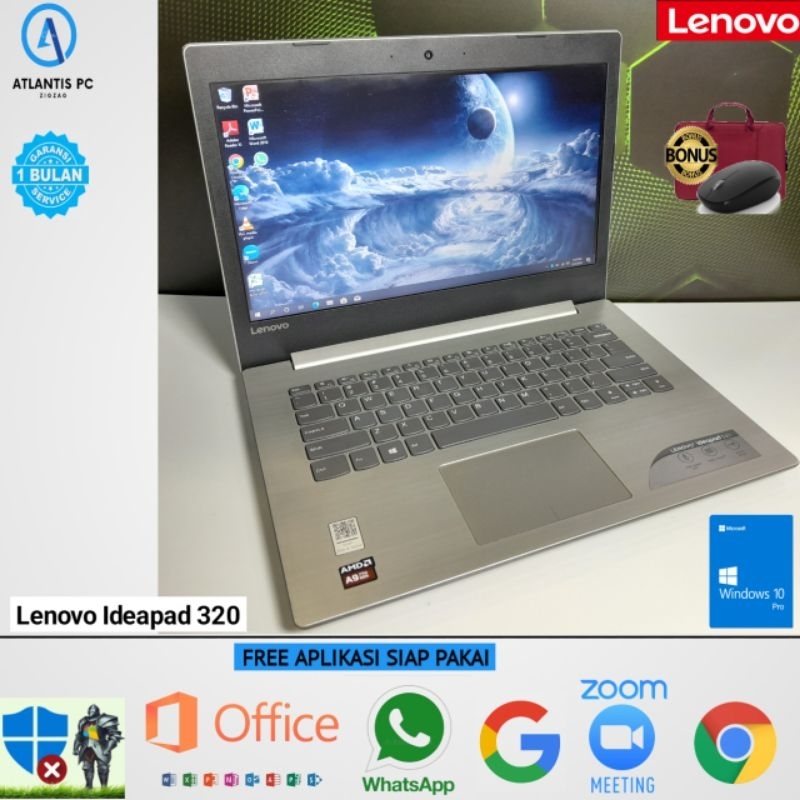 Jual Laptop Lenovo Ideapad 320 AMD A9 RAM 4GB HDD 1TB Windows 10 SIAP PAKAI !!! | Shopee Indonesia