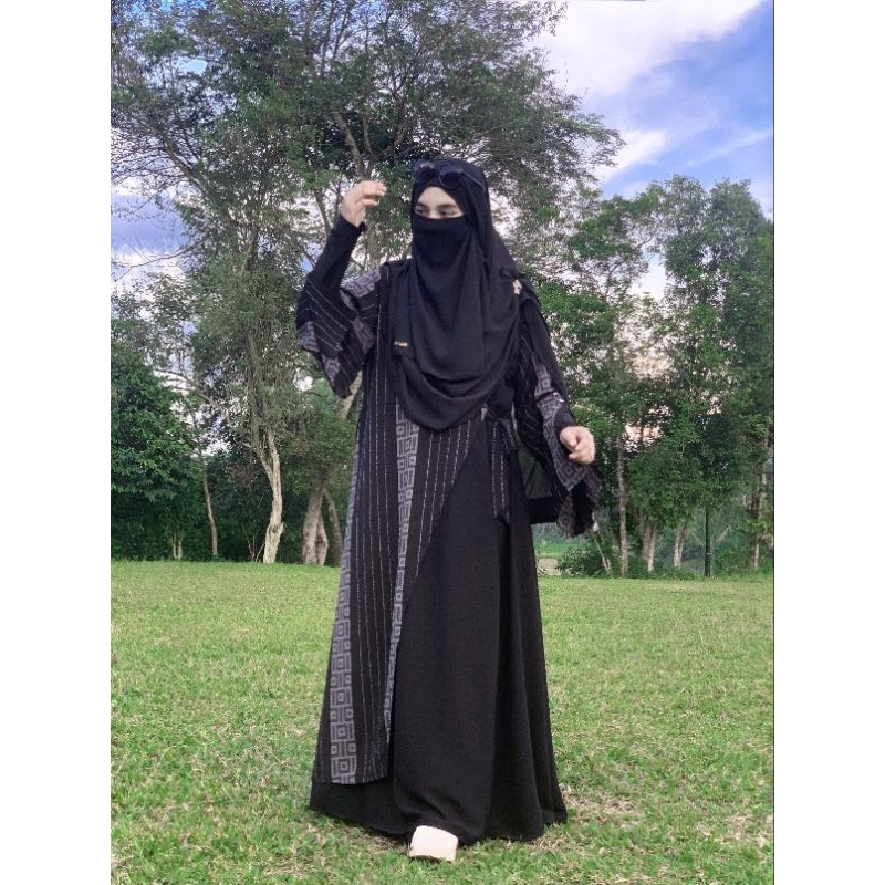 Jual TERBARU ABAYA KHALIFA gamis hitam abaya HIKMAT ori alnoor niqob ...