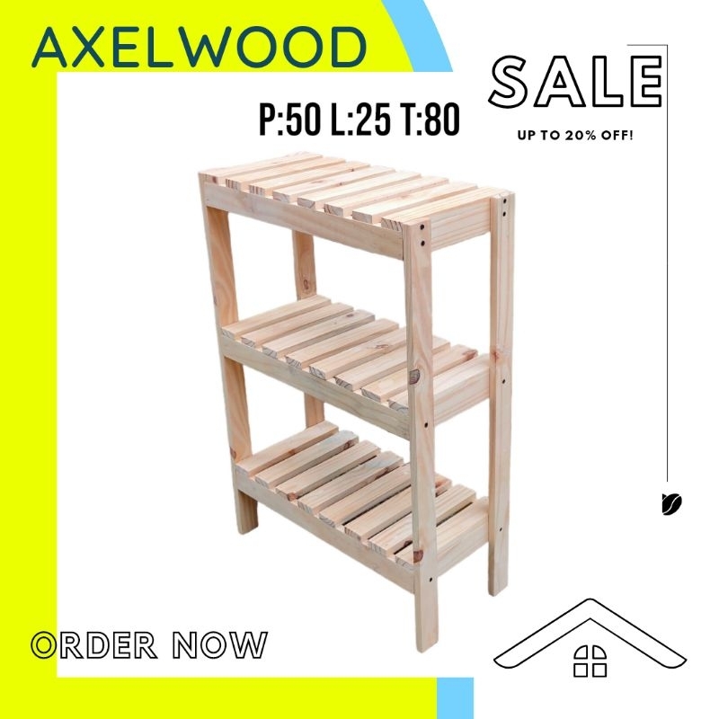 Jual rak susun 3 tingkat/rak minimalis/rak kayu/rak serbaguna/rak ...