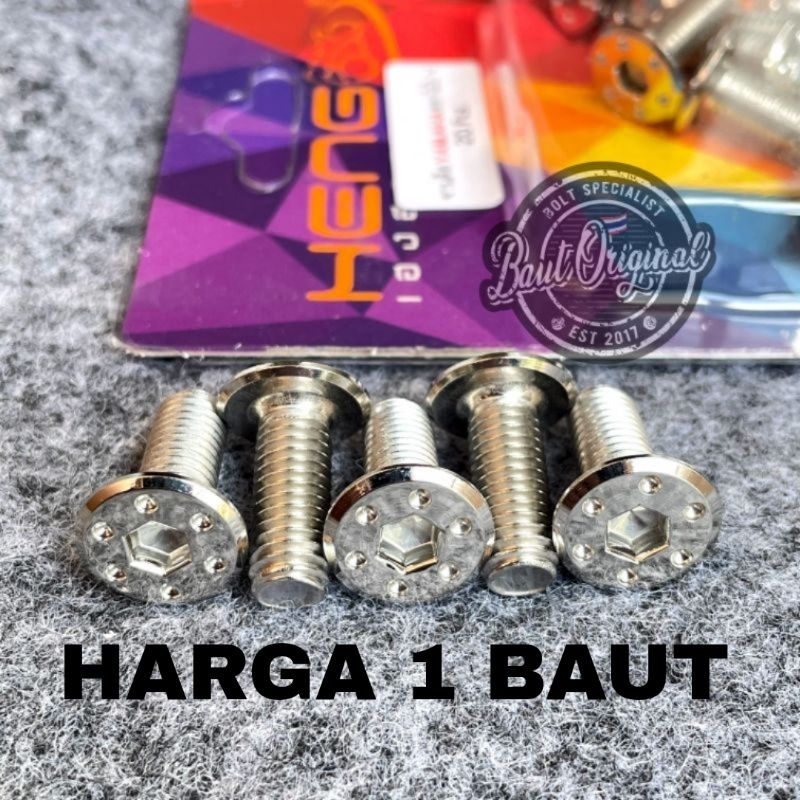 Jual full baut disk disc cakram probolt bintik stainless yamaha original heng silver tipis slim ...
