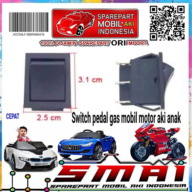Jual SAKLAR PEDAL GAS MOBIL AKI MOTOR AKI ANAK/SWITCH SAKLAR PEDAL GAS ...