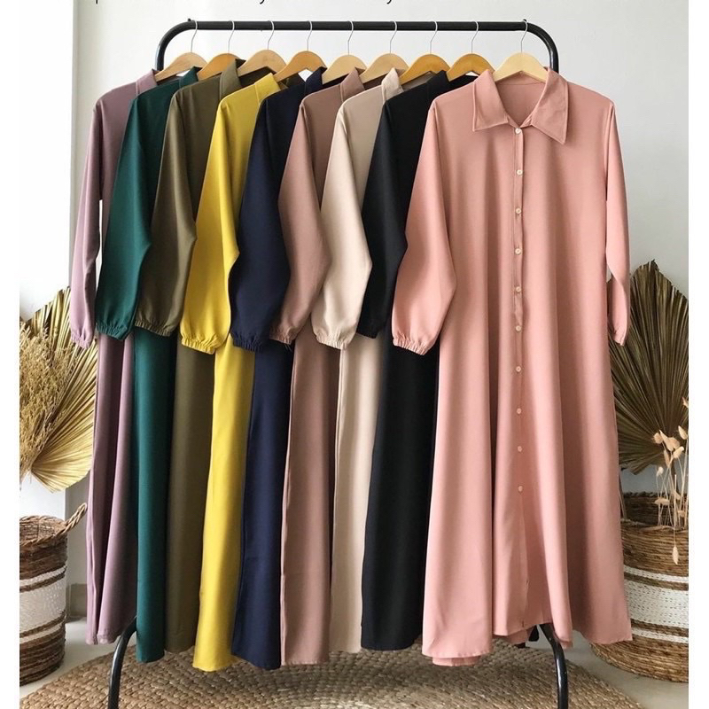 Jual Gamis Nidia Moscrepe Cardigan (LD 100, P 135) | Shopee Indonesia