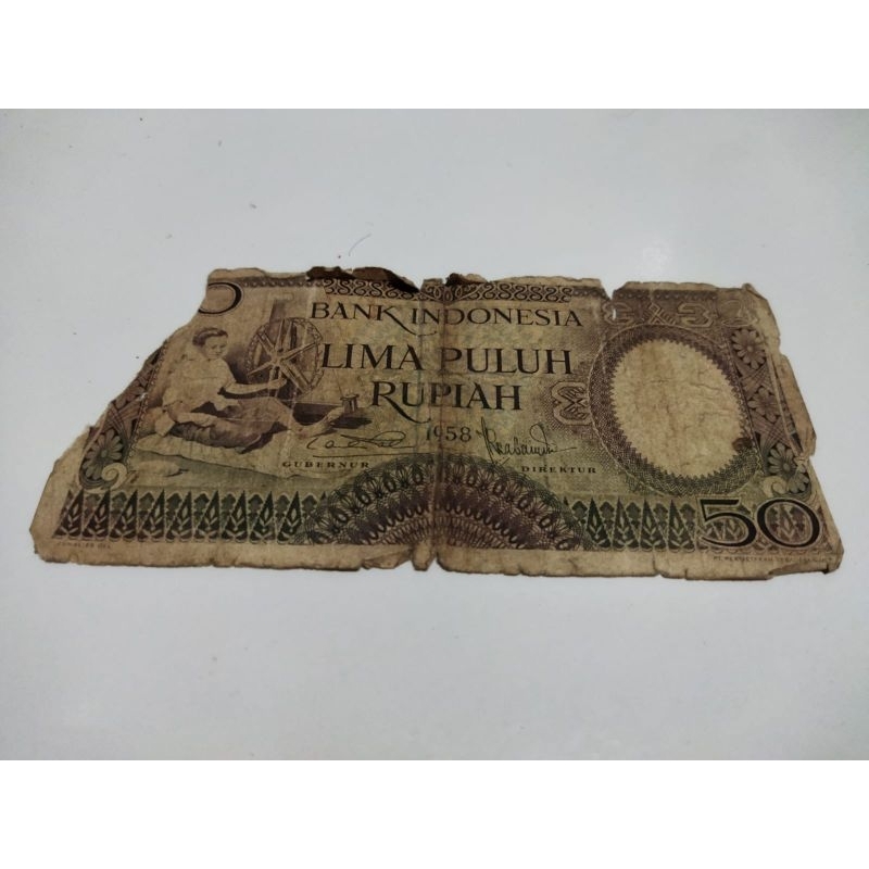 Jual Uang kuno 50 Rupiah seri pekerja 1958 | Shopee Indonesia